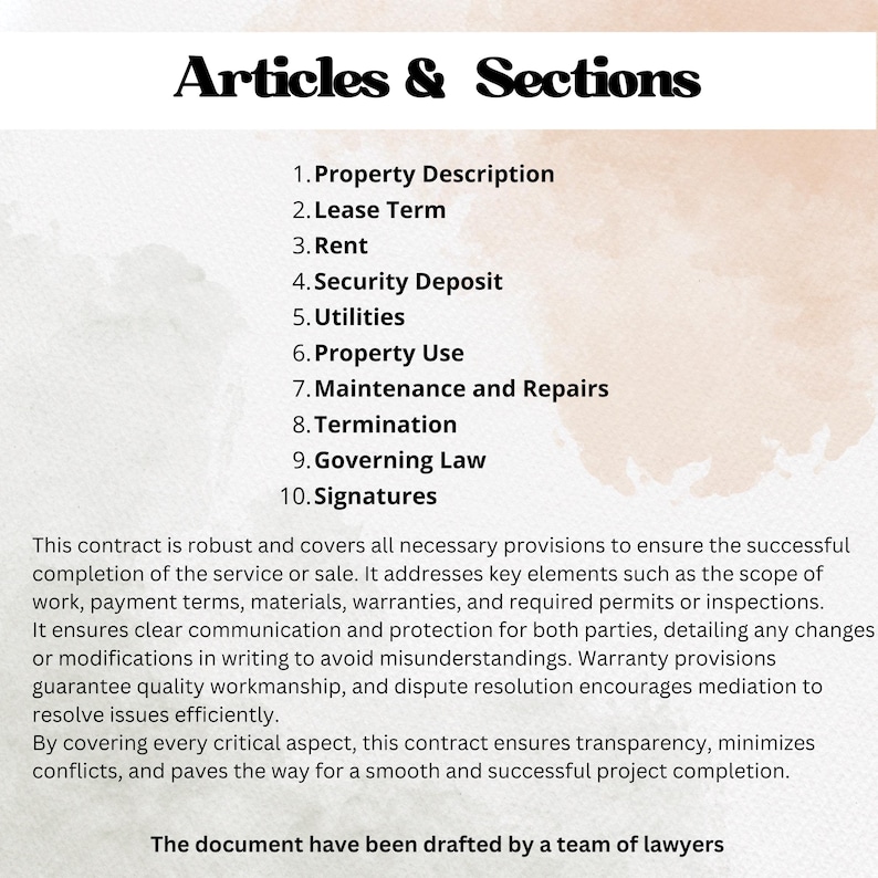 Editable Simple Lease Agreement - PDF | Word | A4 & US Letter Size - Etsy