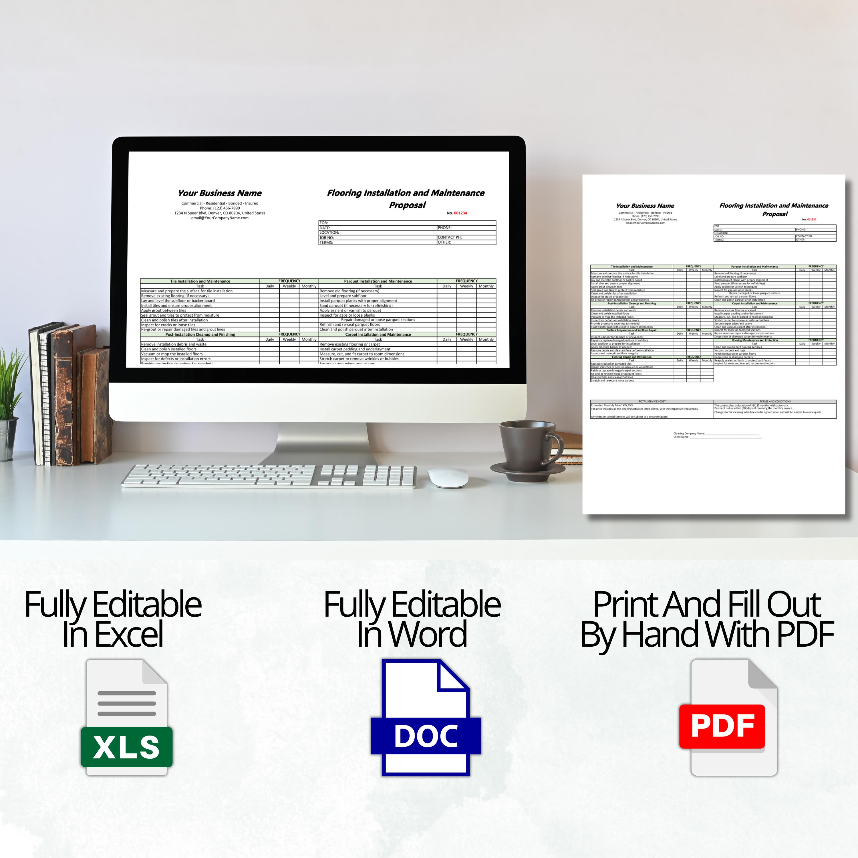 Editable Flooring Installation and Maintenance Proposal - Client ...