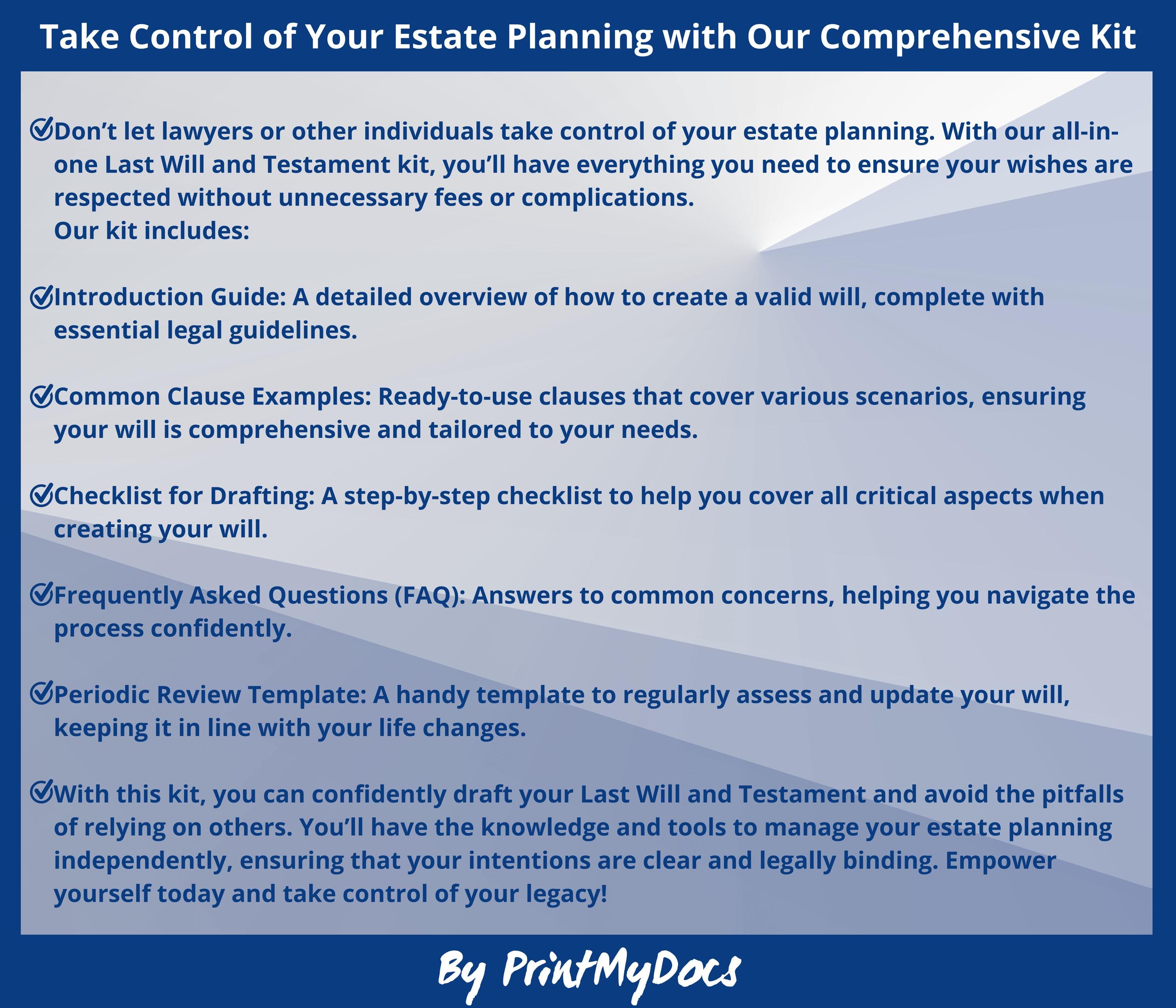 Last Will and Testament Form Editable Instant Download Attorney-written ...