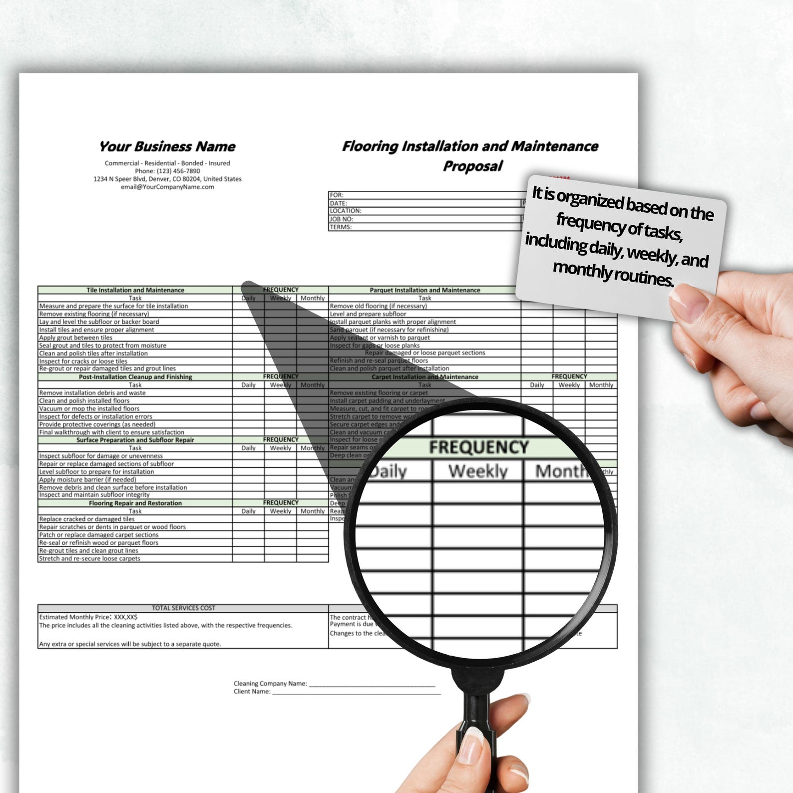 Editable Flooring Installation and Maintenance Proposal - Client ...