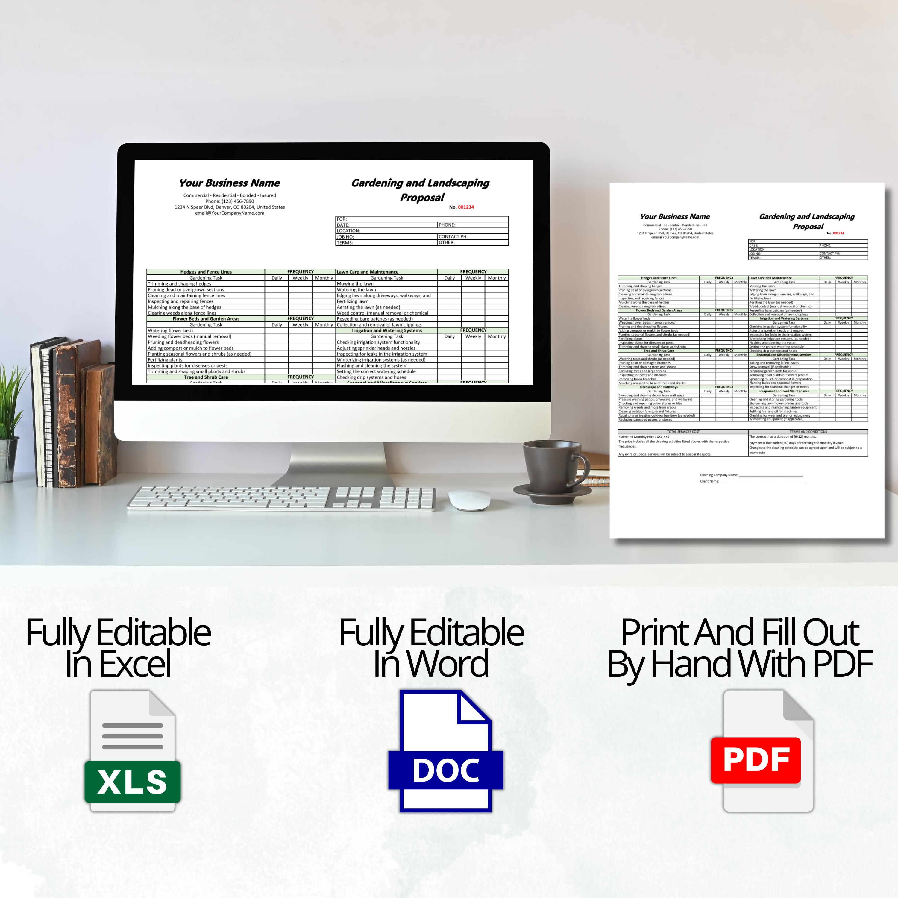 Editable Gardening and Landscaping Proposal - Client Contract Template ...