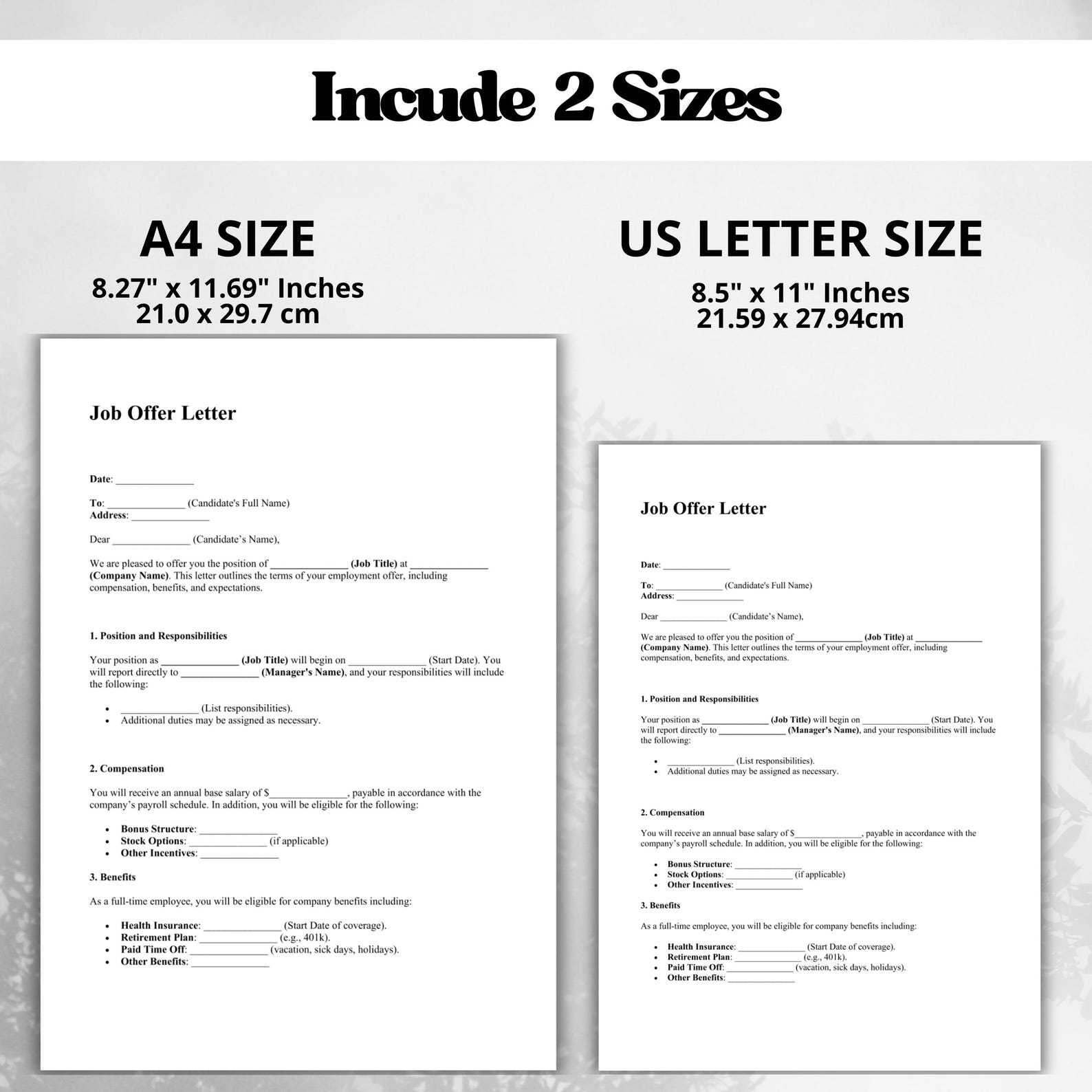 Editable Professional Job Offer Letter Template – Word, PDF, Google ...