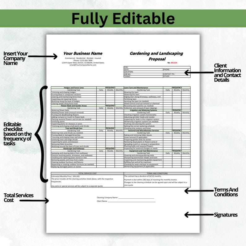 Editable Gardening and Landscaping Proposal - Client Contract Template ...