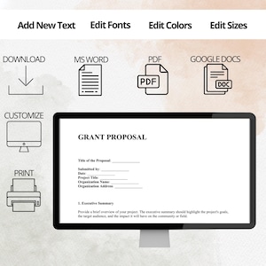 Editable Grant Proposal Template - PDF | Word | A4 | US Letter Size - Etsy