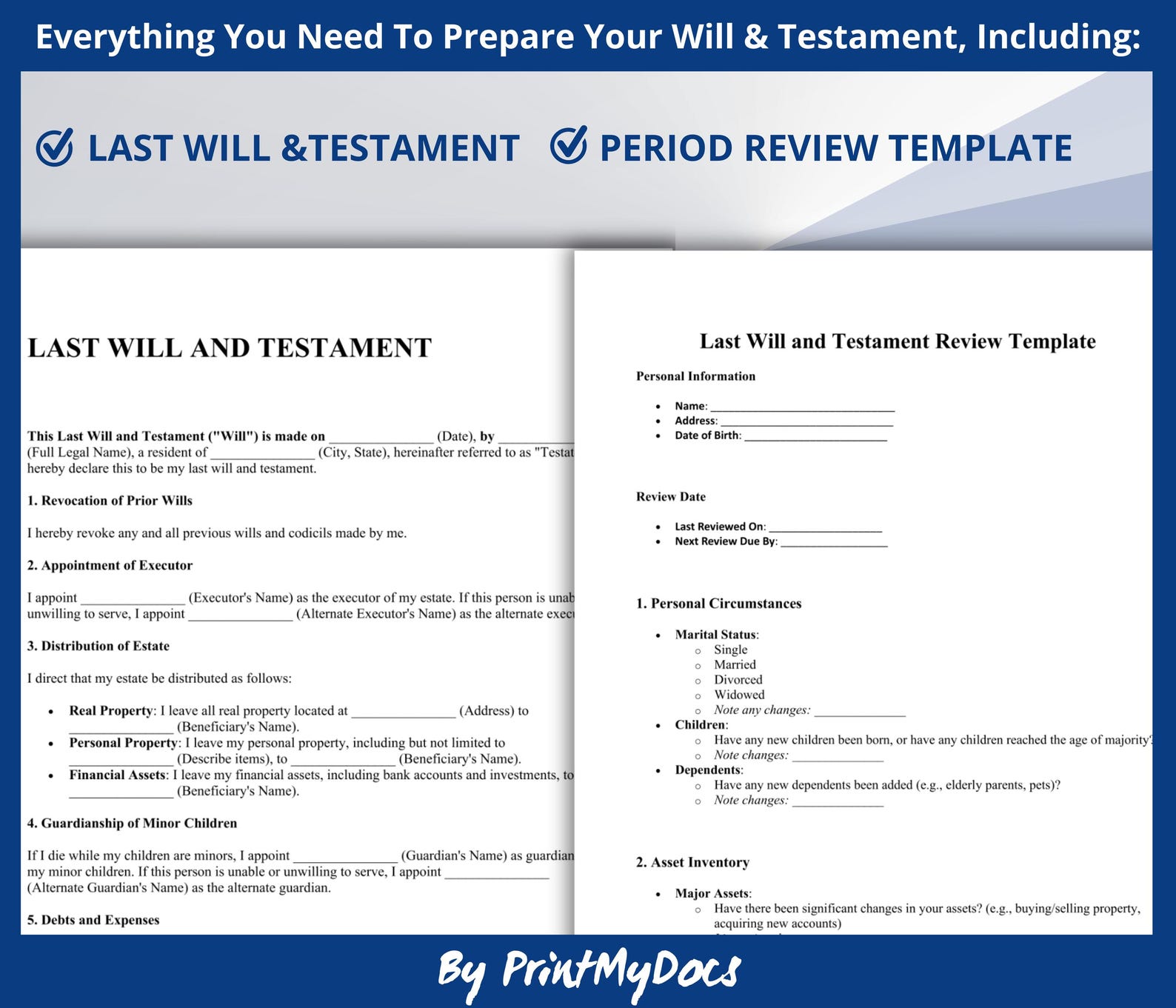 Last Will and Testament Kit | Legal Guide & Form (PDF) - Etsy