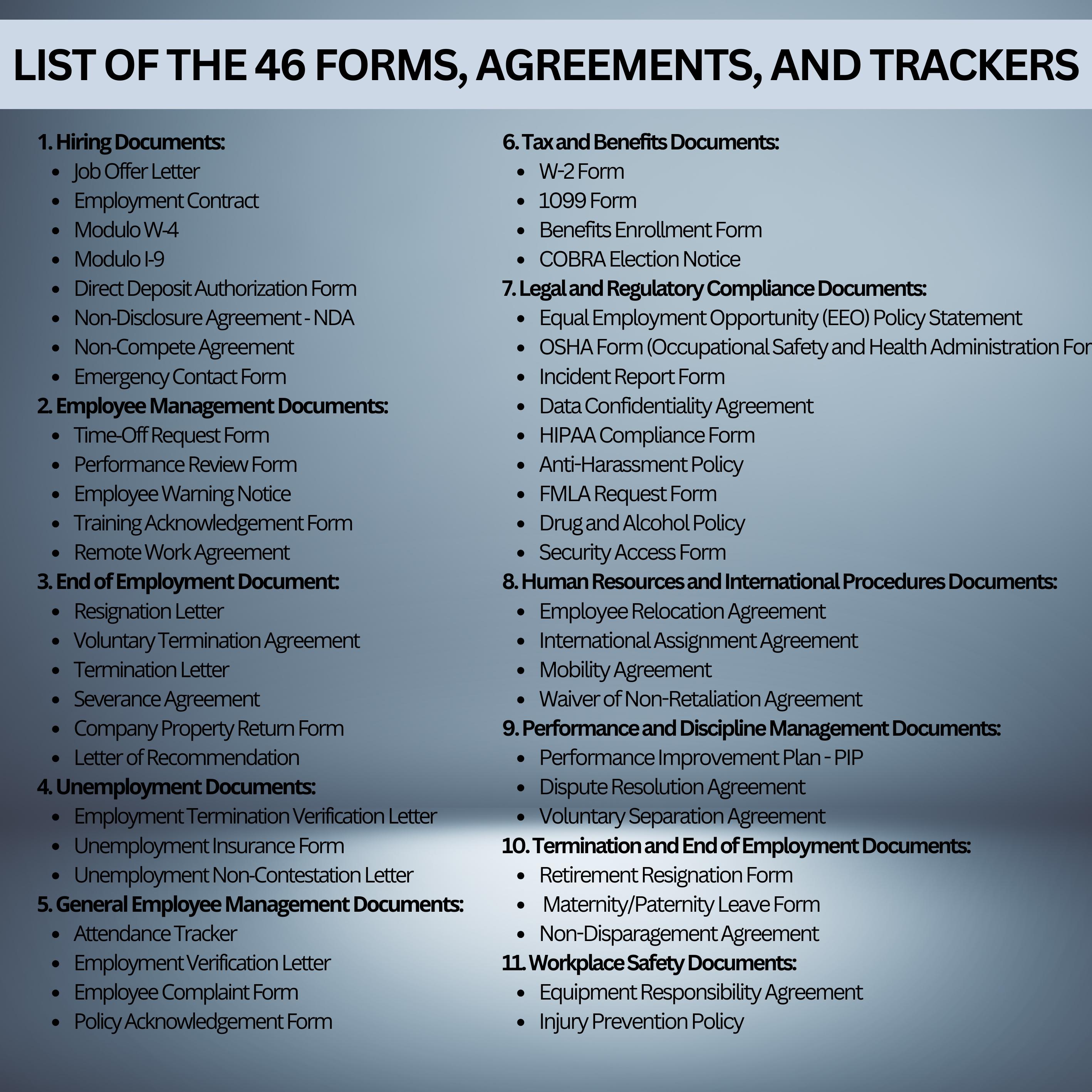 Employee Onboarding Forms – 46 Editable HR Templates | Word, PDF ...