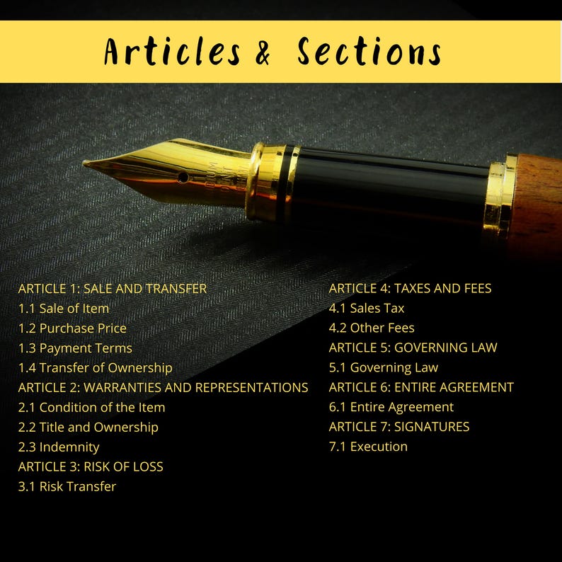 Bill of Sale Template | Editable PDF, Google Doc, Word | Printable ...