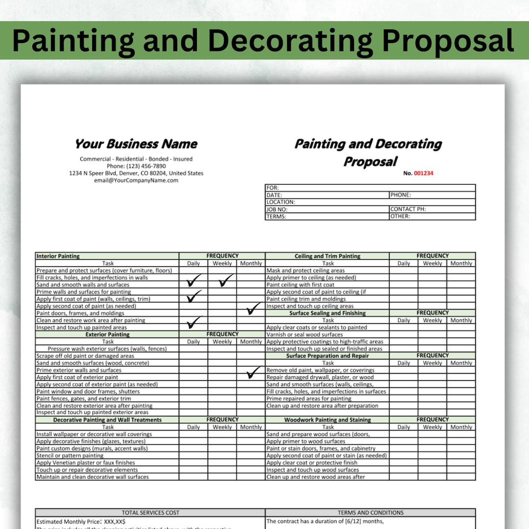 Editable Painting and Decorating Proposal | Client Contract Template ...
