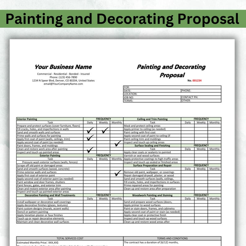Editable Painting and Decorating Proposal | Client Contract Template ...