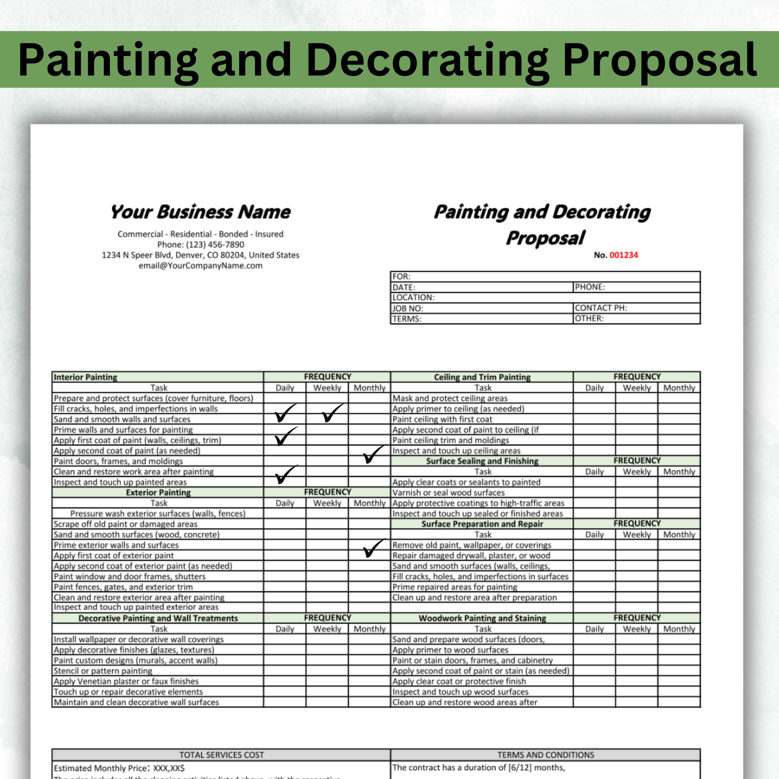 Editable Painting and Decorating Proposal | Client Contract Template ...