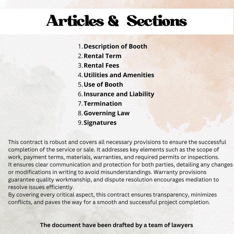 Editable Saloon Booth Rental Agreement - PDF | Word | A4 & US Letter ...