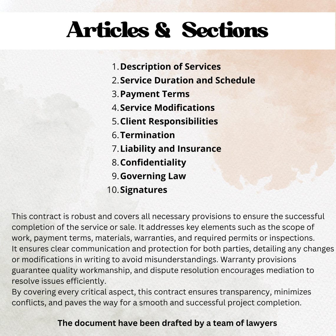 Editable Service Contract Template - PDF | Word | A4 & US Letter Size ...