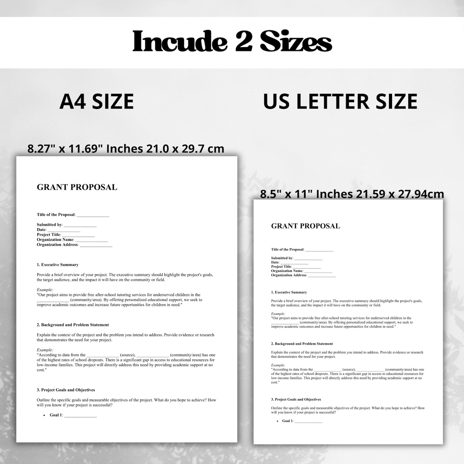 Editable Grant Proposal Template - PDF | Word | A4 | US Letter Size - Etsy