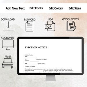 Editable Eviction Notice Template - PDF | Word | A4 & US Letter Size - Etsy