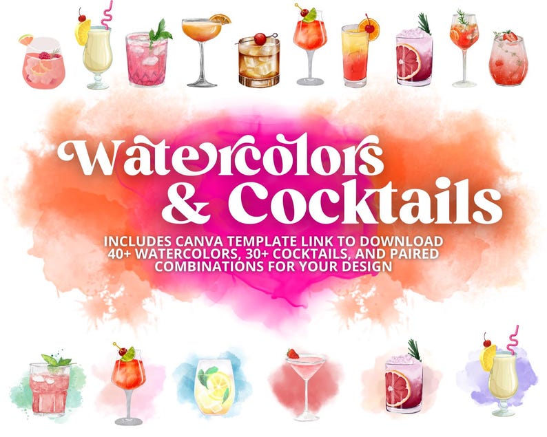 Editable Signature Drink Sign, Drink Menu Template, Cocktail Menu Sign ...