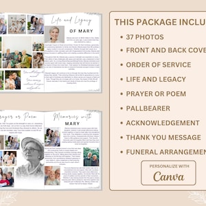 Minimalist Funeral Program Magazine-style Obituary Program Invitation ...