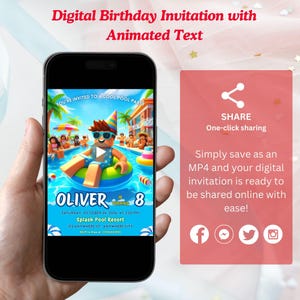Pool Party Invitation | Pool Party Birthday Boy | Swimming Party ...