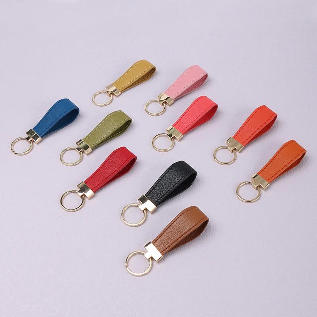 Personalized Handmade Custom Leather Car Keychain Bag, French Goatskin ...