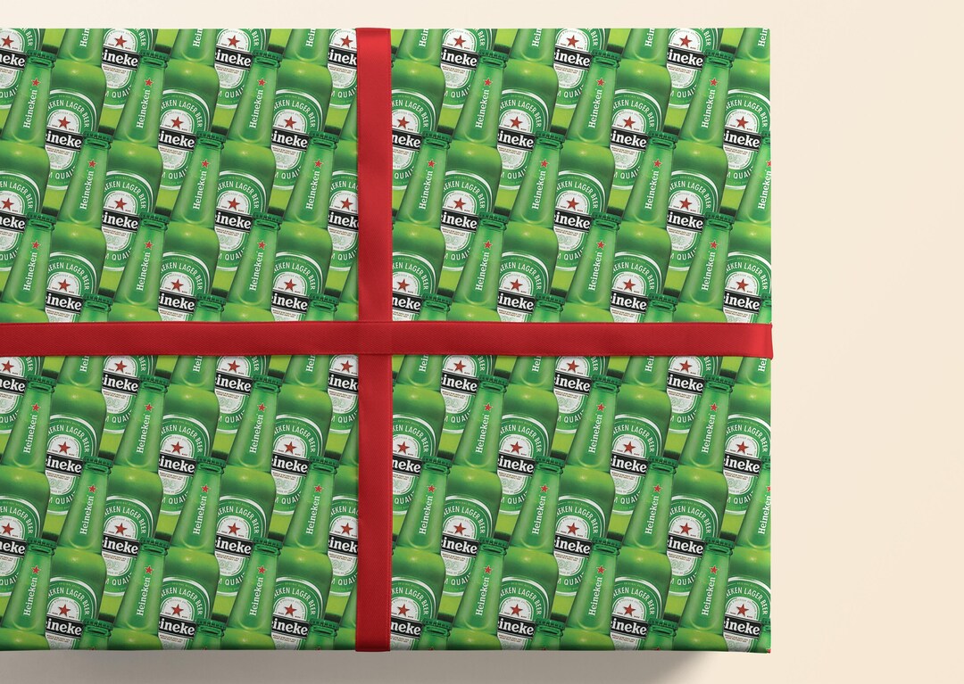 Heineken Beer Bottle Wrapping Paper: Funny Birthday Gift Wrap - Etsy