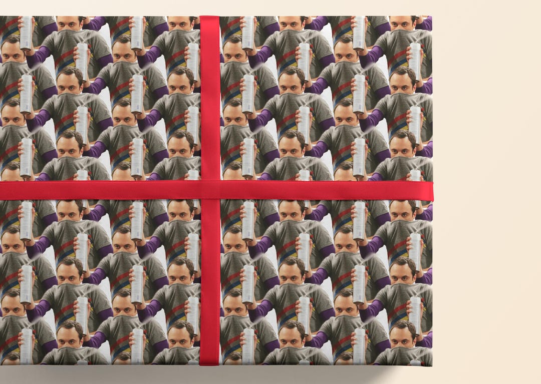 Sheldon Cooper Wrapping Paper, Big Bang Theory Design, Funny Celebrity ...