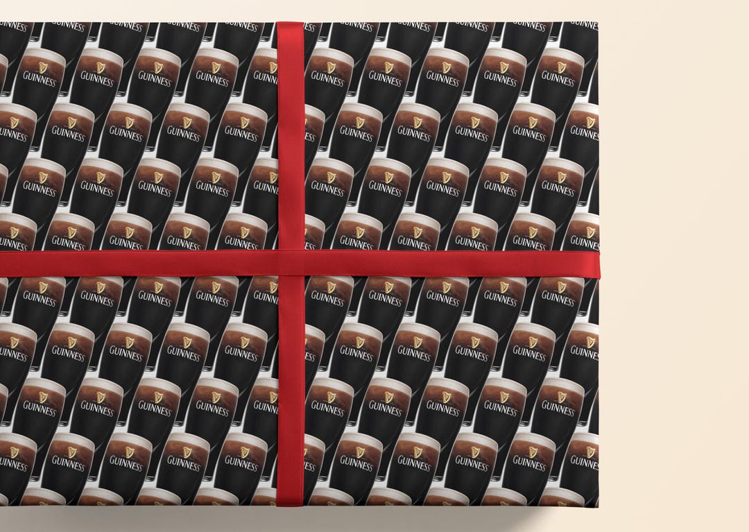 Guinness Wrapping Paper, Beer Design, Funny Gift Wrapping Paper, Fun ...