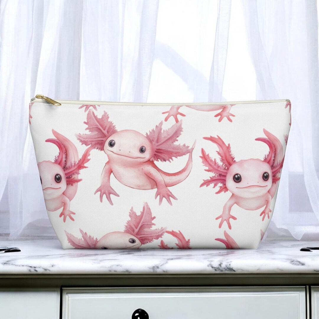 Axolotl Lovers Accessory Pouch, Cute Axolotl Makeup Bag, Small ...