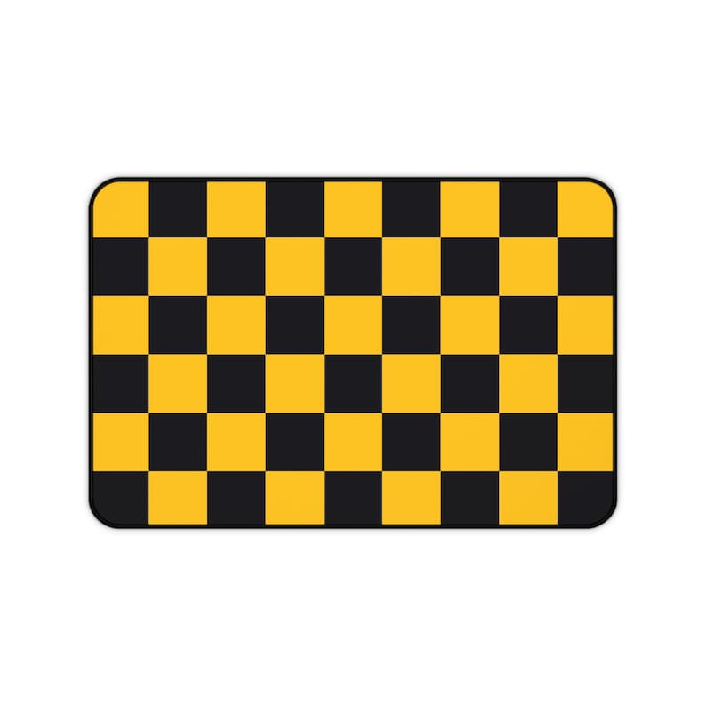 Yellow & Black Checkered Desk Mat: XL Neoprene Gaming Pad - Etsy