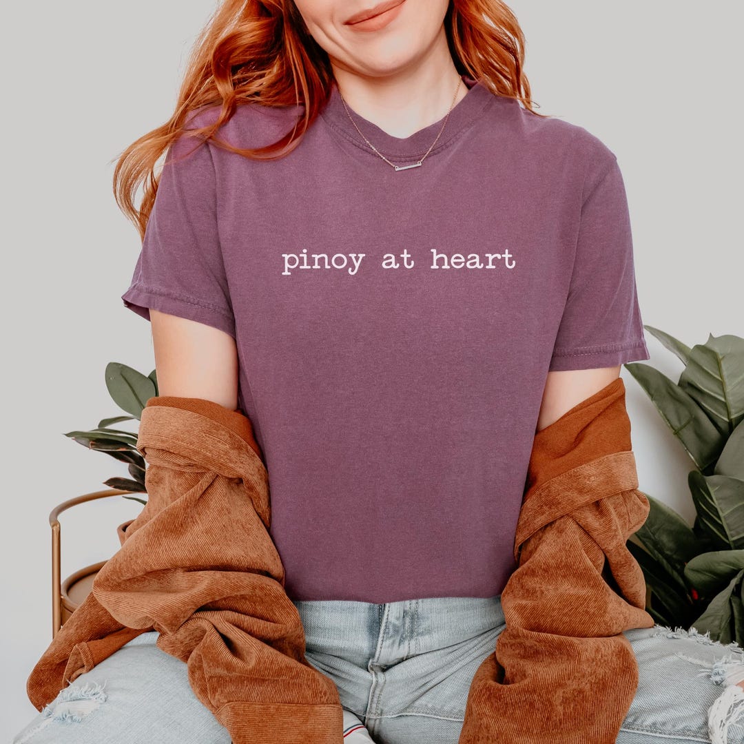 Pinoy at Heart Shirt, Filipino Pride Tee, Minimal Text Graphic, Pinoy ...