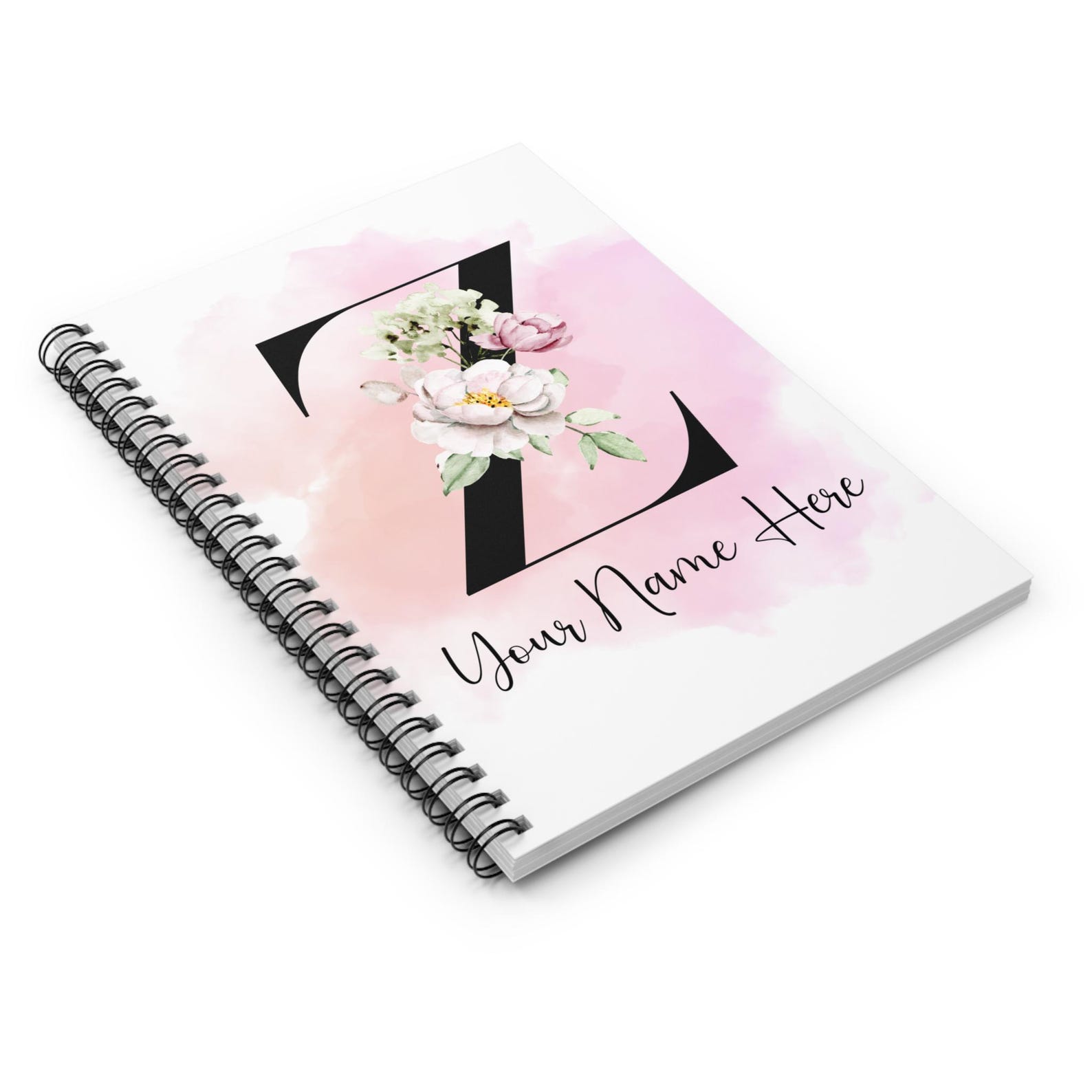 Letter Z Personalized Alphabet Name, Spiral Notebook, Journal, Travel ...