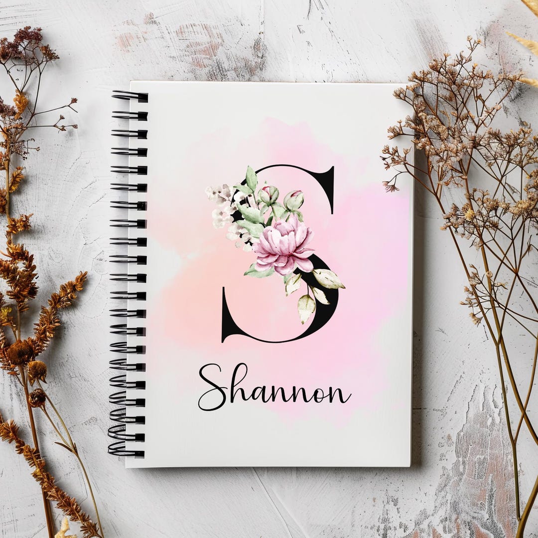 Letter S Personalized Alphabet Name, Spiral Notebook, Journal, Travel ...