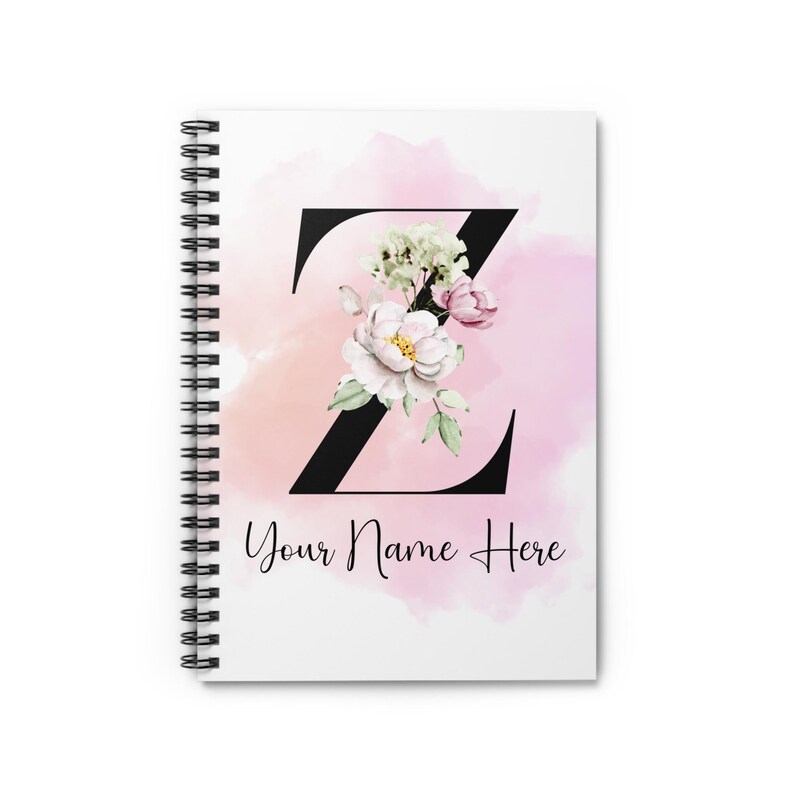 Letter Z Personalized Alphabet Name, Spiral Notebook, Journal, Travel ...