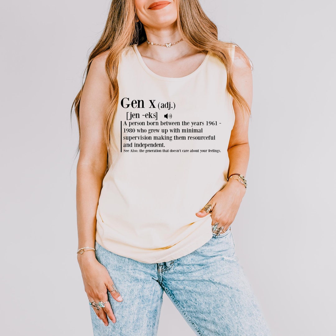 Gen X Definition, Tank Top, Gym Shirt, Yoga, Workout Clothes, Funny ...