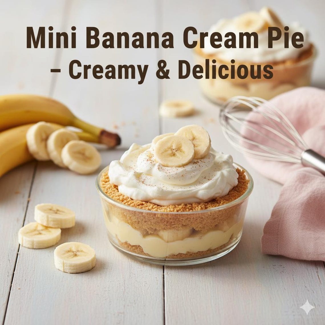 Mini Banana Cream Pie Recipe: Easy No-bake Dessert - Etsy