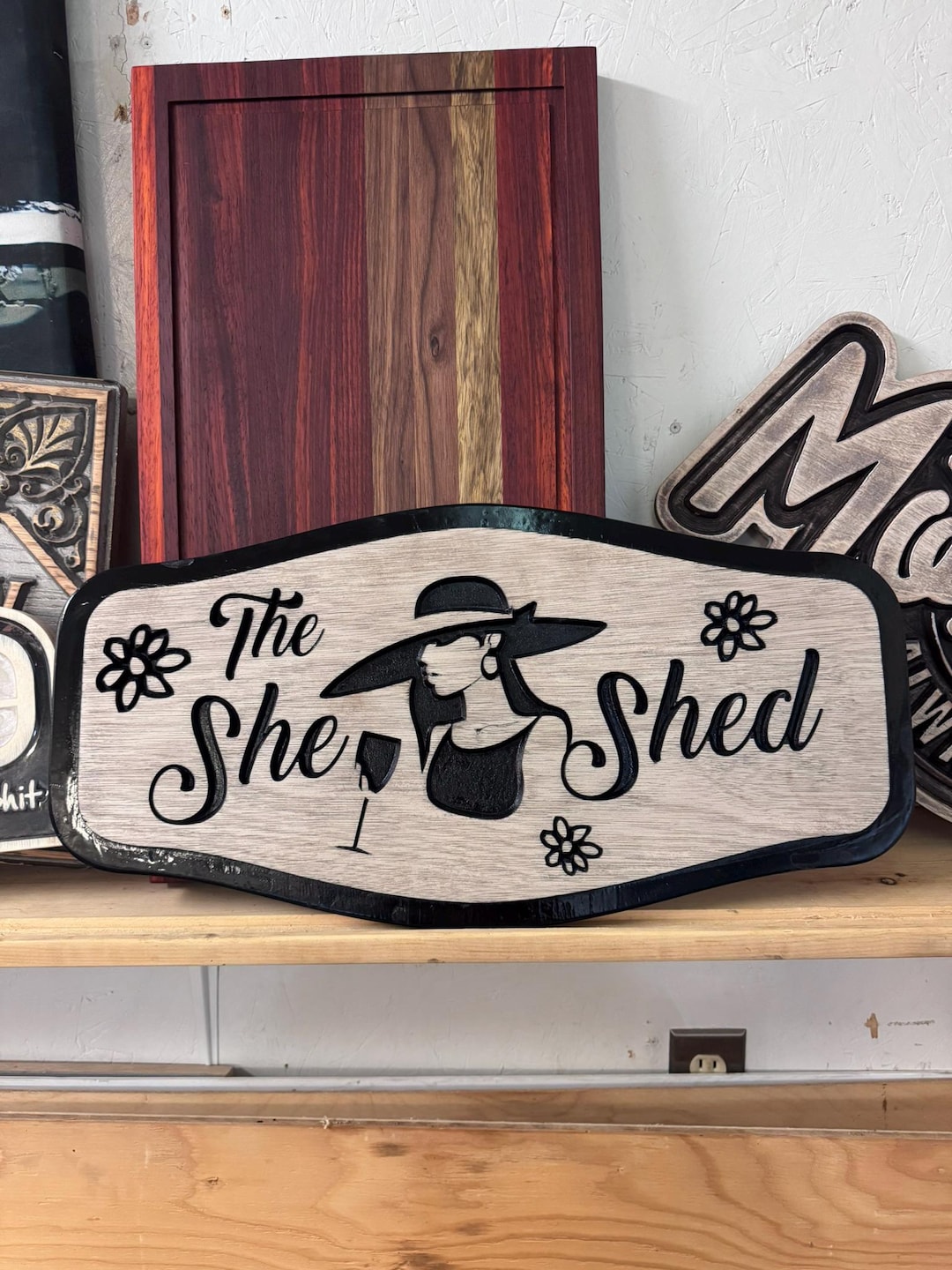 She Shed Sign – Custom Wooden Sign – Wood Sign for Craft Room or ...