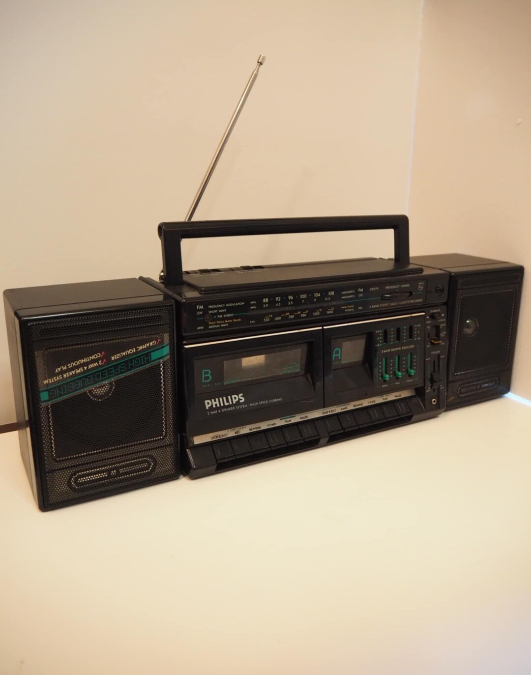 Vintage Portable Retro Cassette Recorder, Radio, by Philips, From the ...