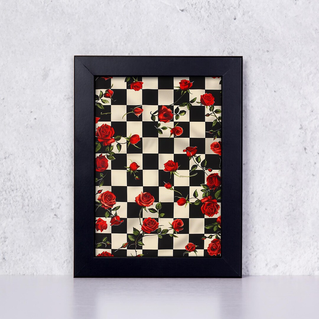Checkered Artwork for Living Room Black and White Abstract Art ...