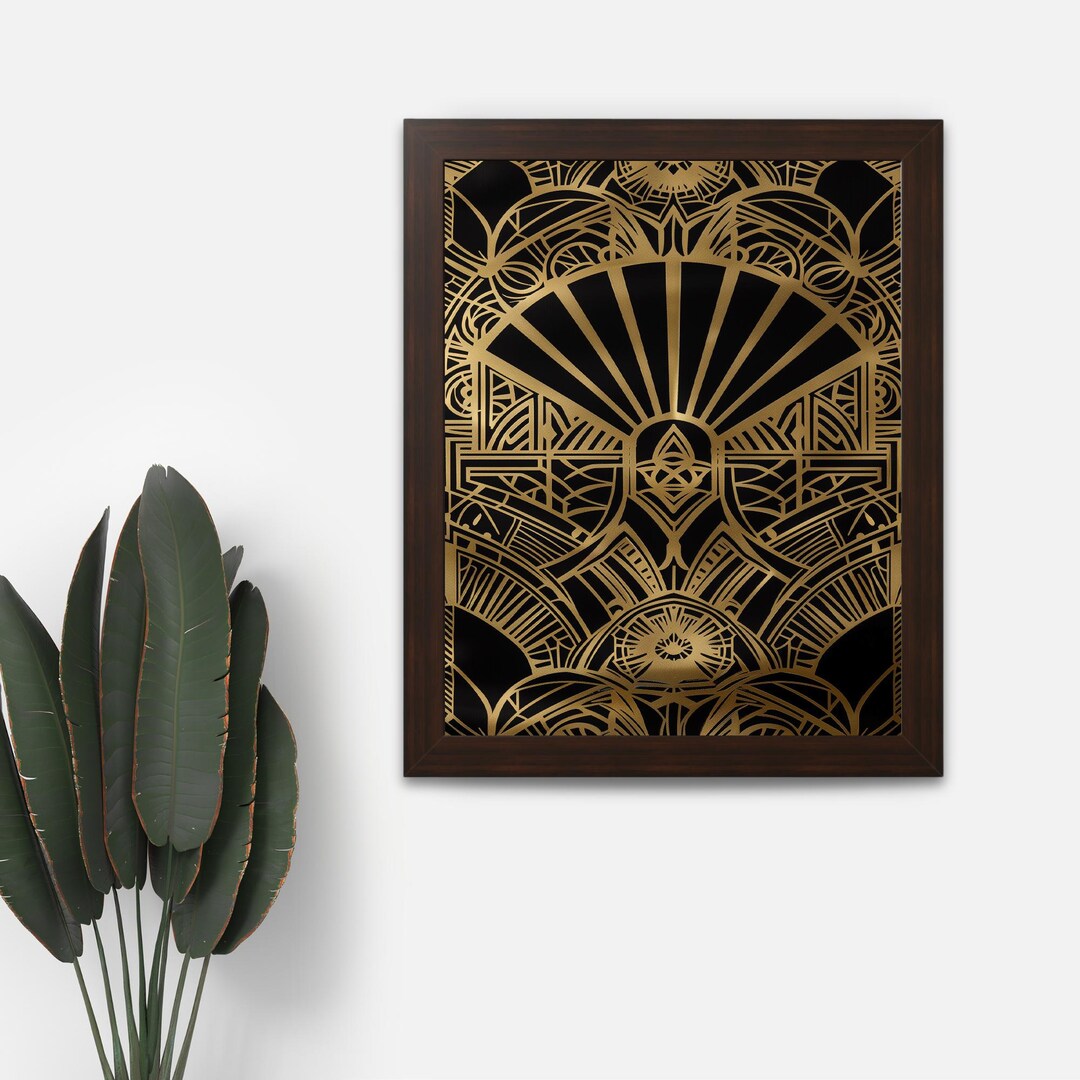 Art Deco Artwork Jazz Age Art for Great Gatsby Decor Black and Gold ...