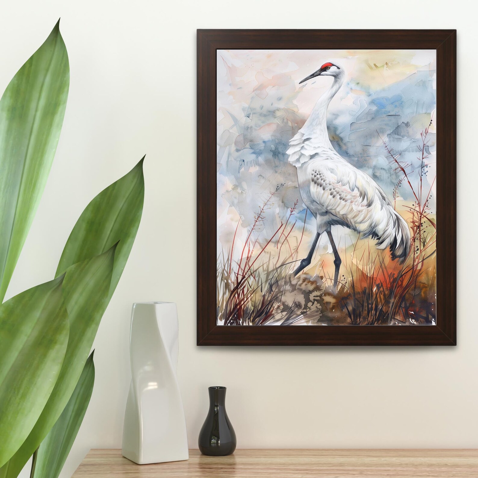Whooping Crane Watercolor Bird Print of Audubon Bird of America Nature ...