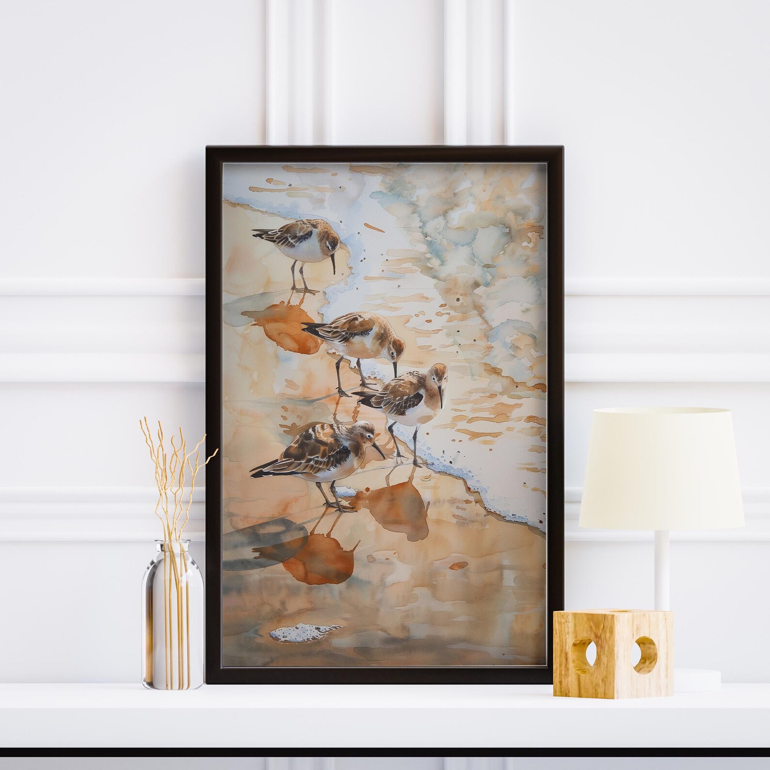 Sandpipers, Coastal Wallart, Watercolor Painting, Audubon Print ...