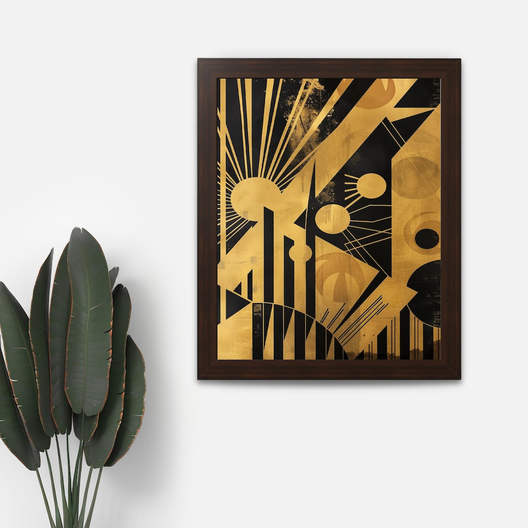 Art Deco Artwork Jazz Age Art for Great Gatsby Decor Black and Gold ...