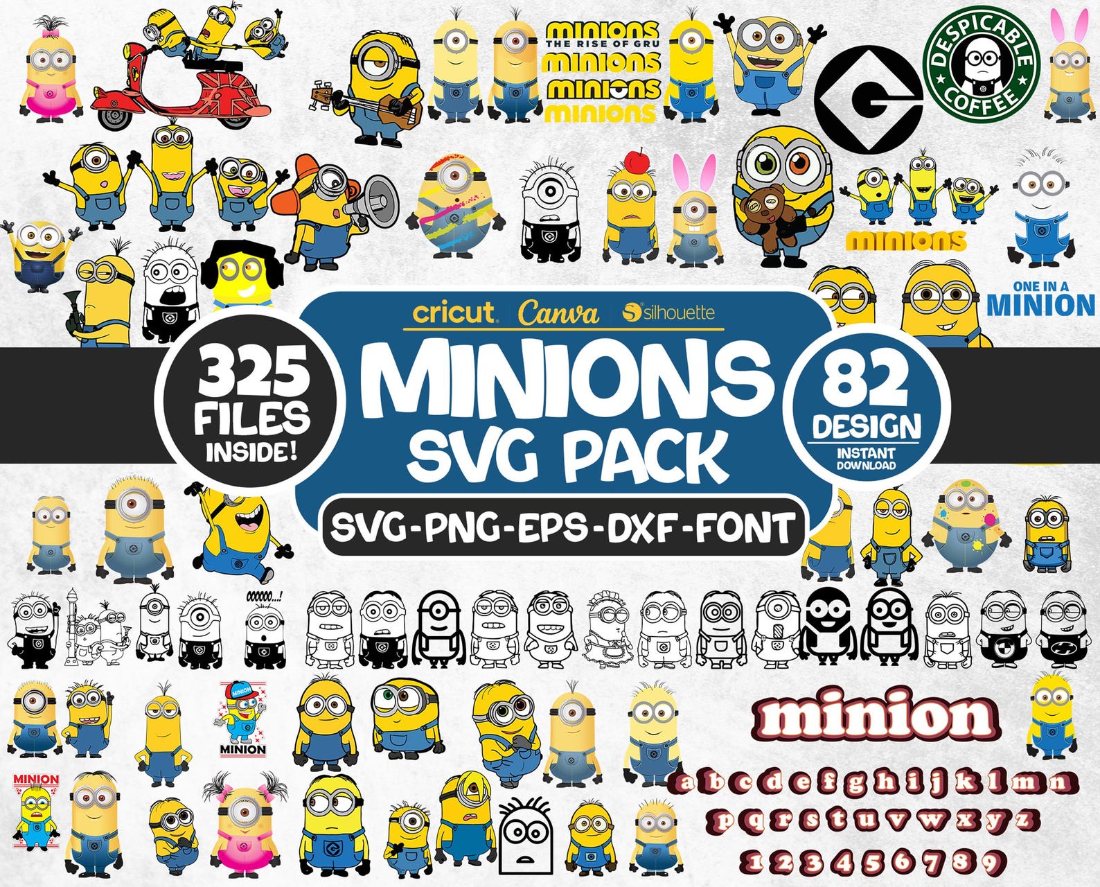 Mega Minions Svg Bundle, Cartoon Svg, Banana Svg, Minions Clipart ...