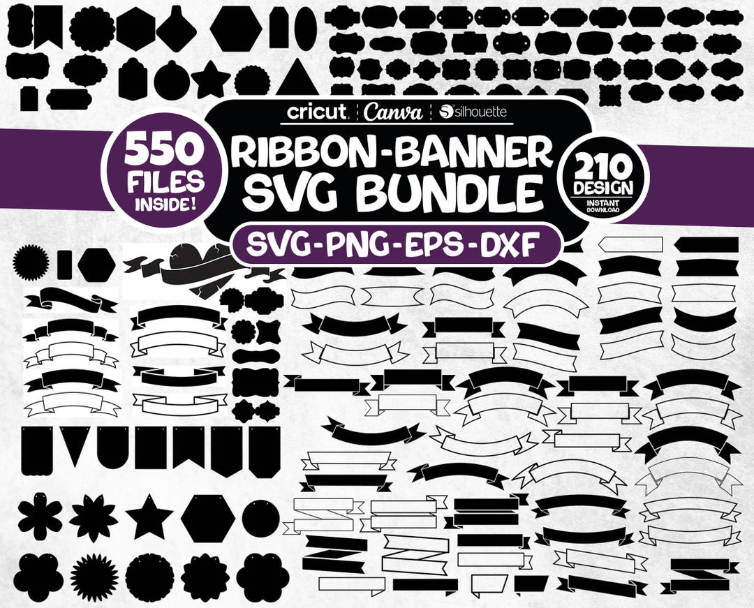 Banner Svg, Ribbon Svg Bundle, Ribbon Banner Svg Cut Files, Banner Clipart, Banners Svg for ...