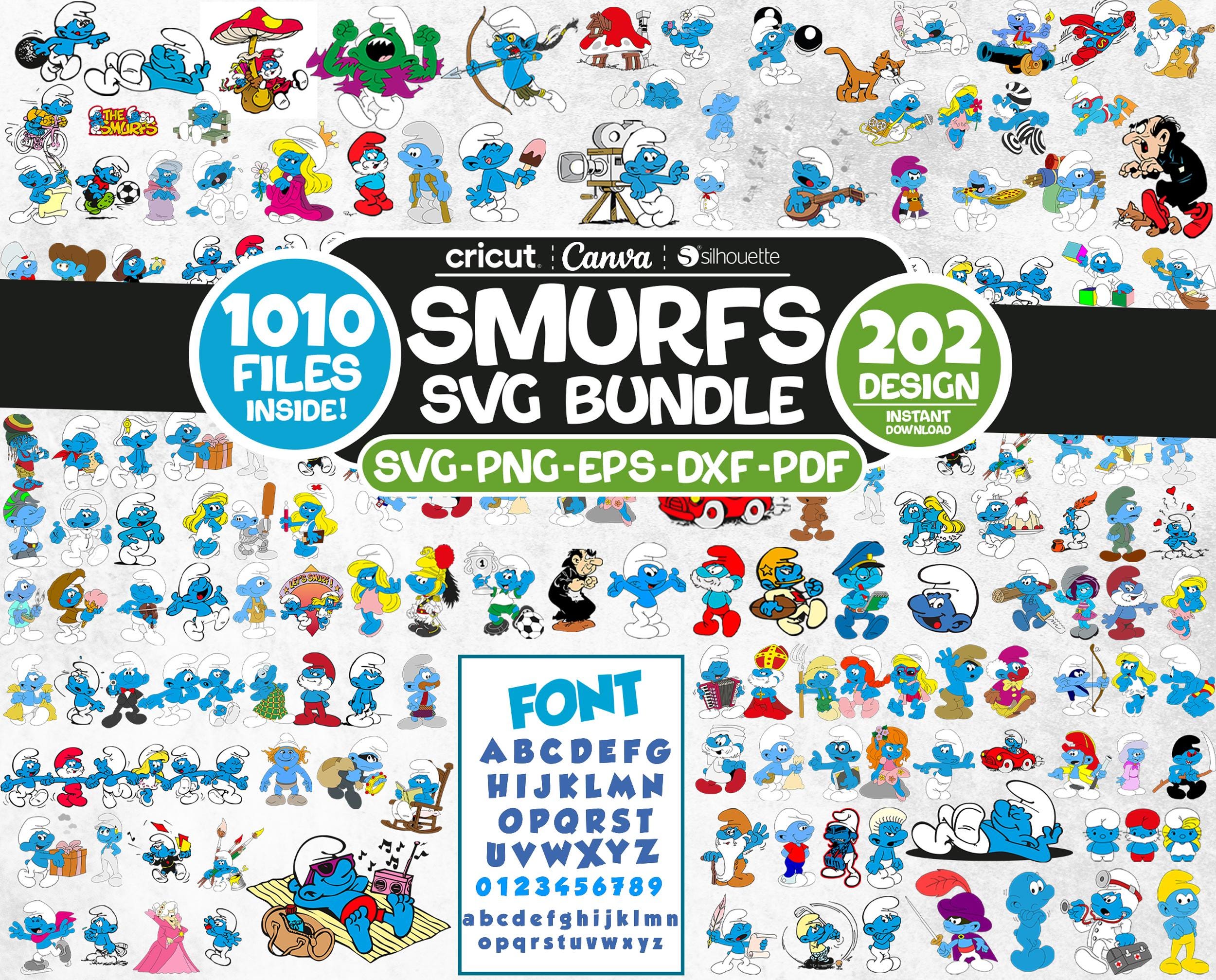 Smurfs SVG Bundle, Smurfs Font Svg Files, Smurfs Clipart, Smurfs ...