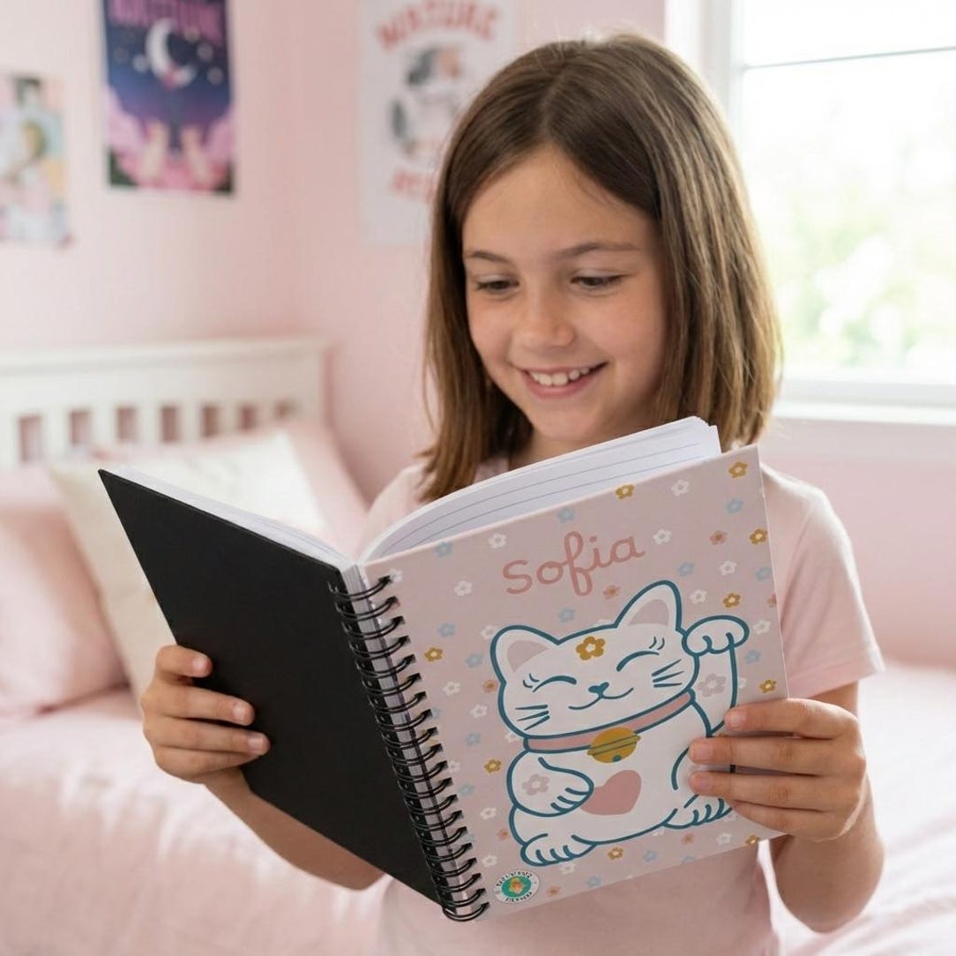 Personalized Maneki-neko Lucky Cat Notebook - Customized Name - Etsy
