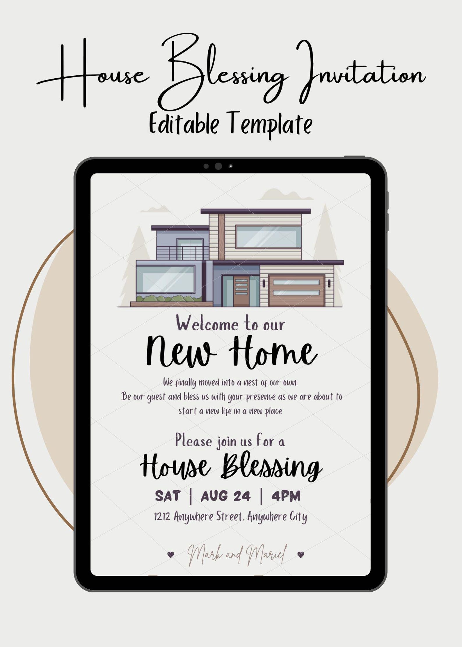 House Blessing Invitation | Invitation Template | E-invites - Etsy