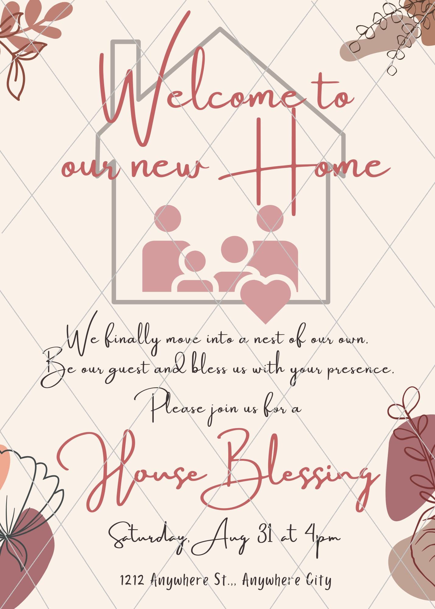 House Blessing Invitation - Editable - Canva Template - Etsy