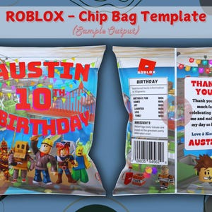 Roblox Chip Bag Template: Editable DIY Printable (canva) - Etsy