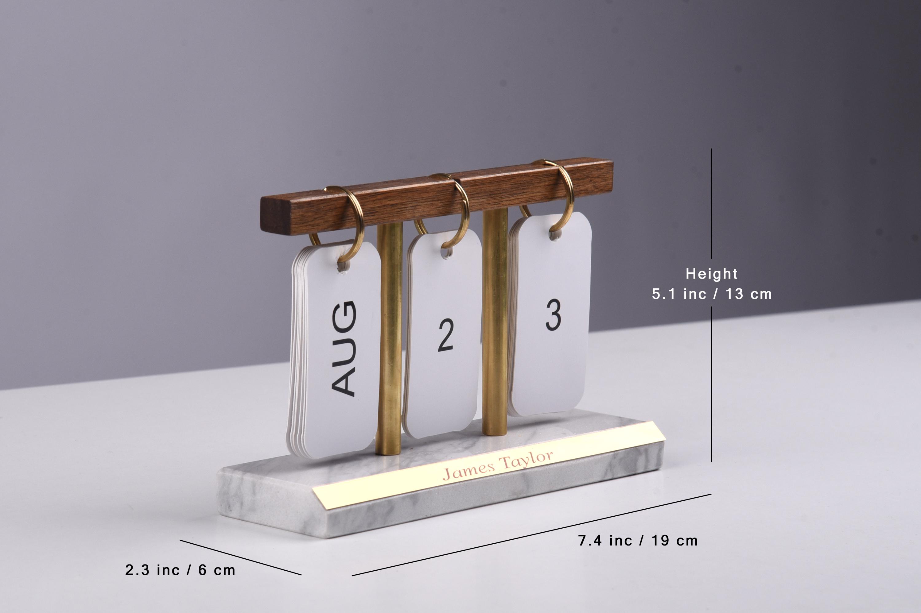 Personalized Desk Calender, Perpetual Calender, Marble & Wood Calender ...