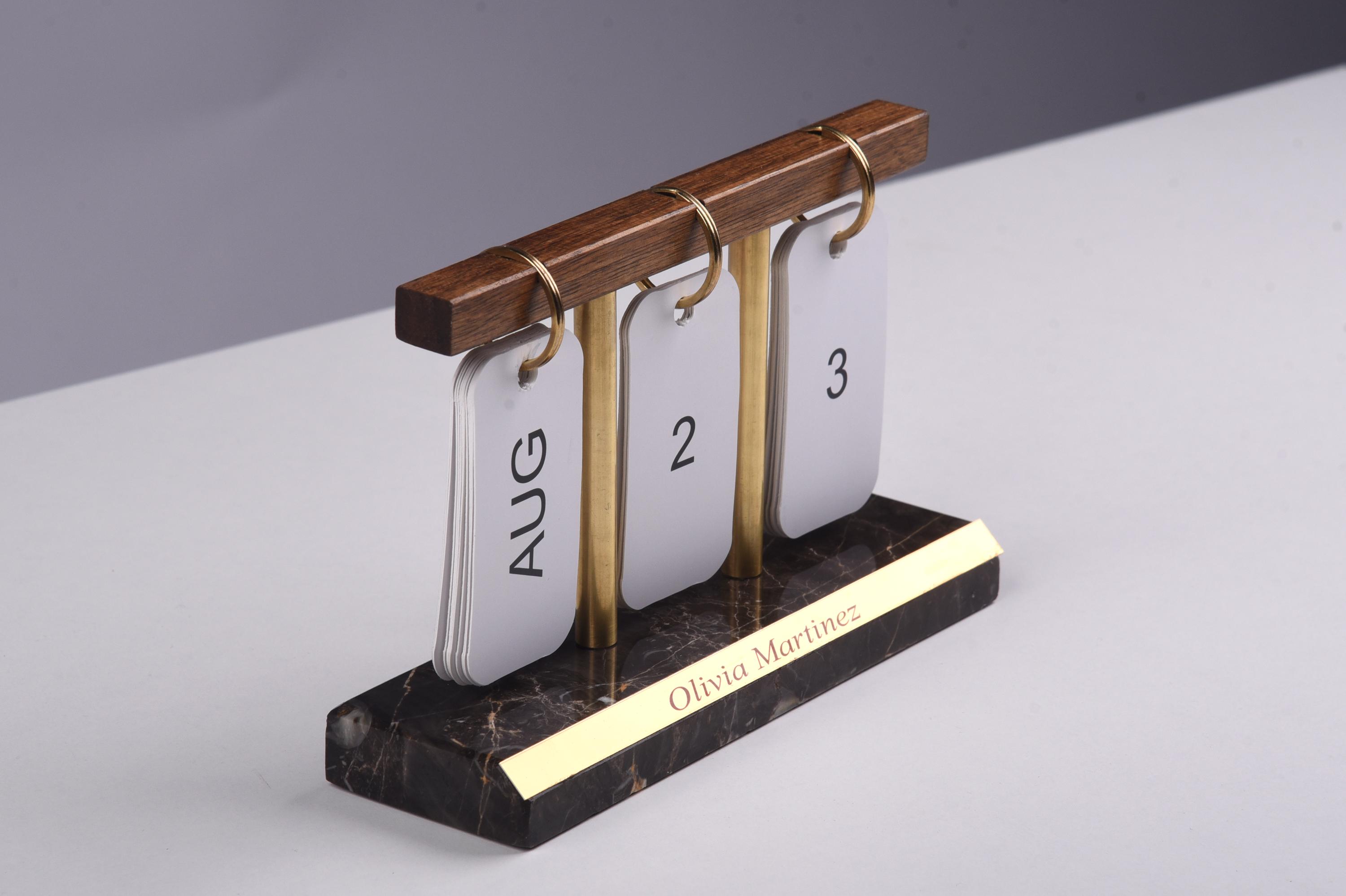 Personalized Desk Calender, Perpetual Calender, Marble & Wood Calender ...