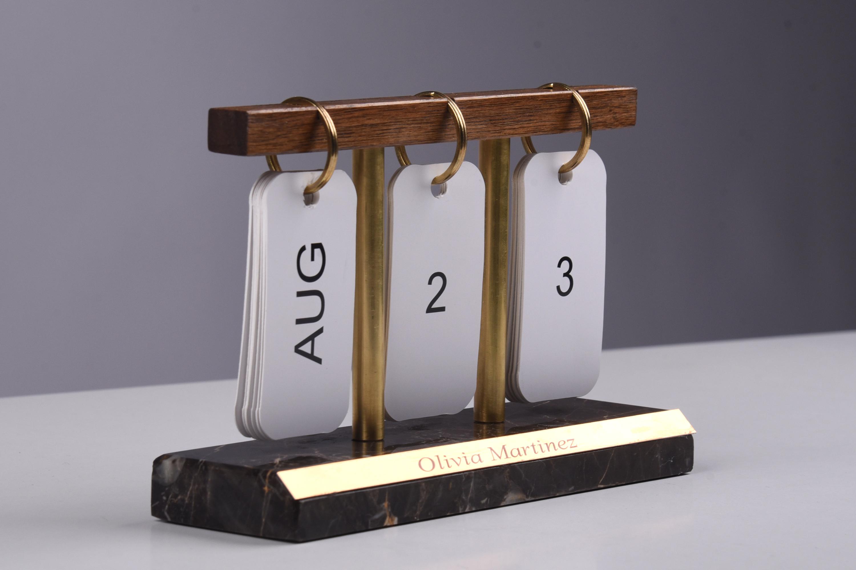 Personalized Desk Calender, Perpetual Calender, Marble & Wood Calender ...